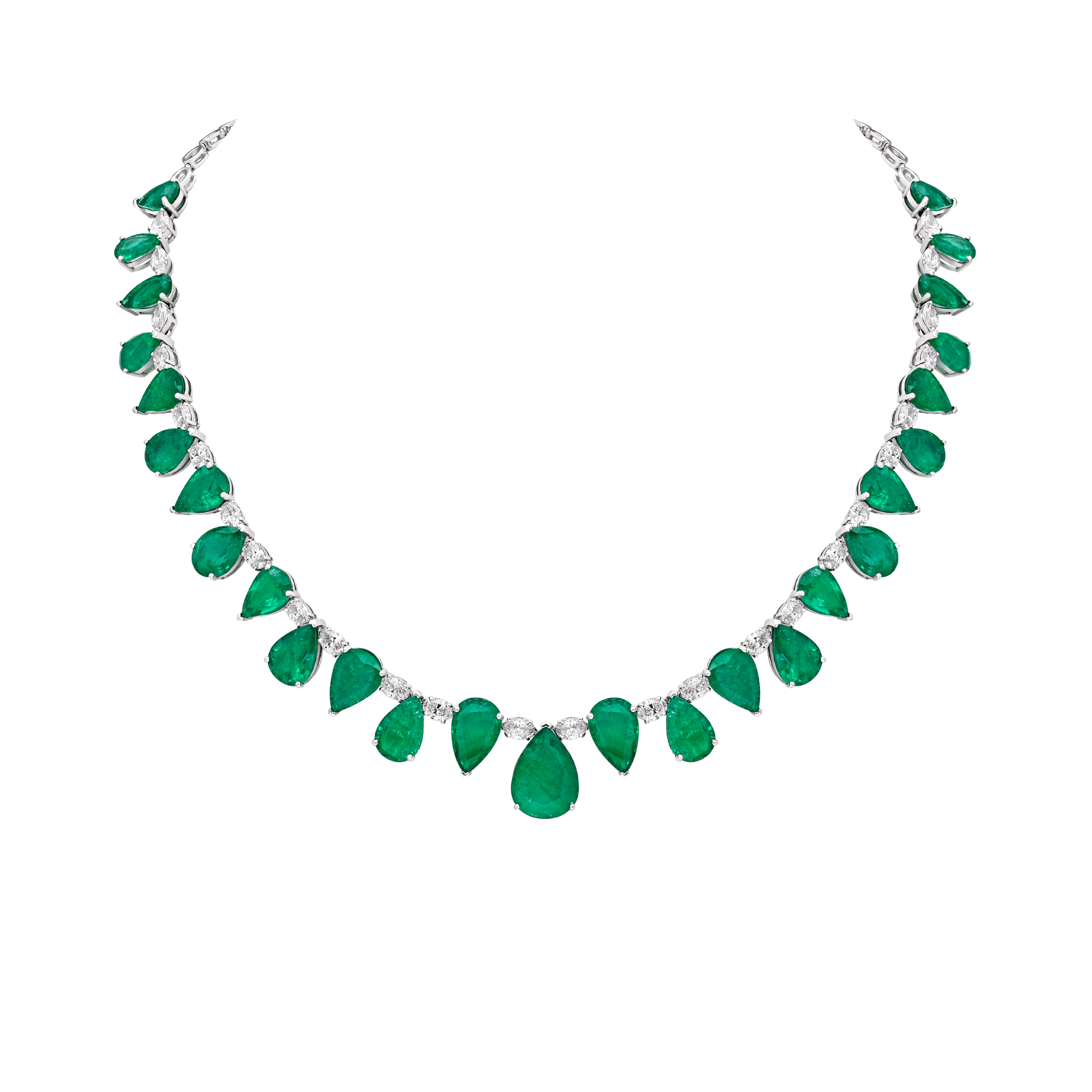 Mohar x Gemfields Emerald & Diamond Droplet Necklace