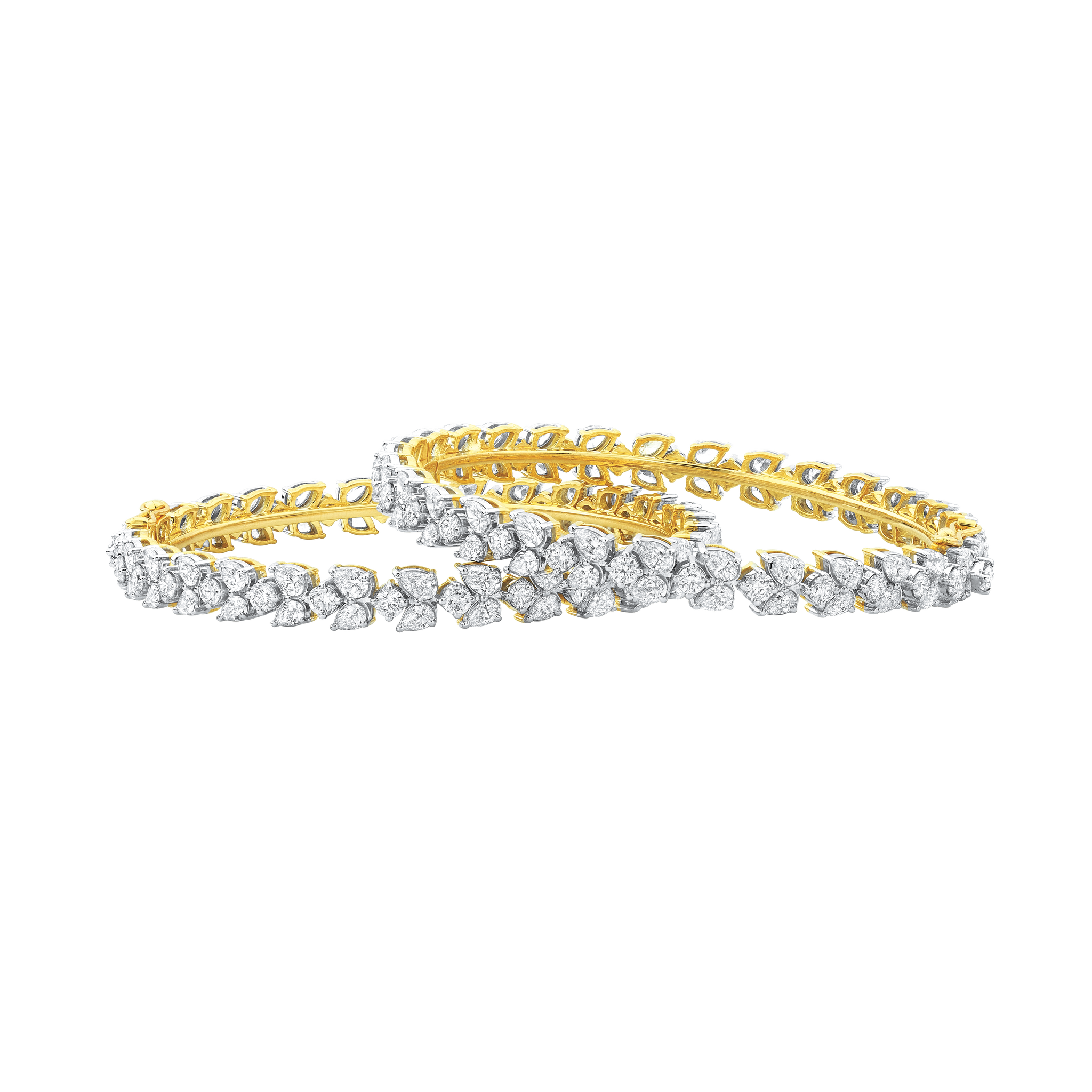 Yellow Gold Pear Diamond Bracelets by Mohar Fine Jewellery