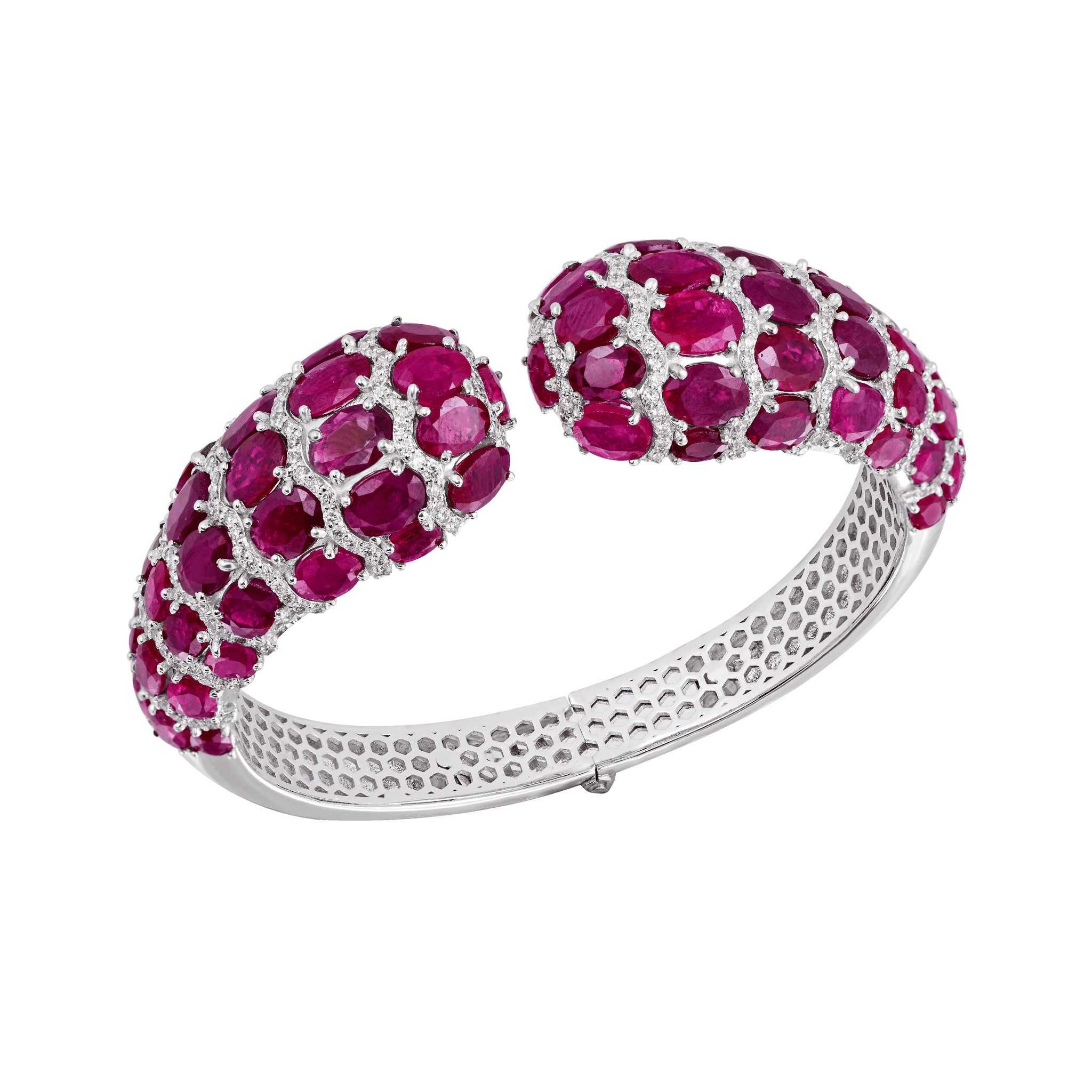 Mohar x Gemfields Mozambique Ruby & Encrusted Diamond Bangle Cuff
