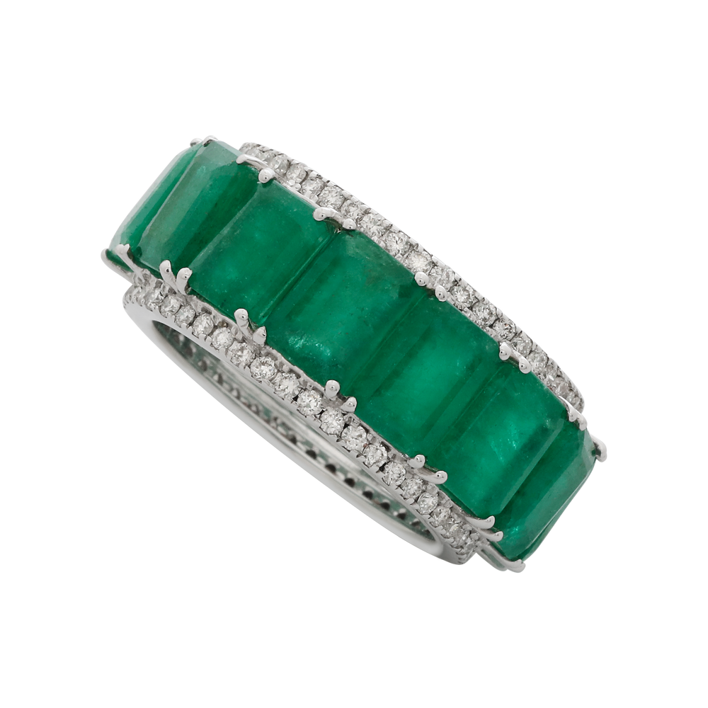 Emerald And Diamond Rings by Mohar Fine Jewellery