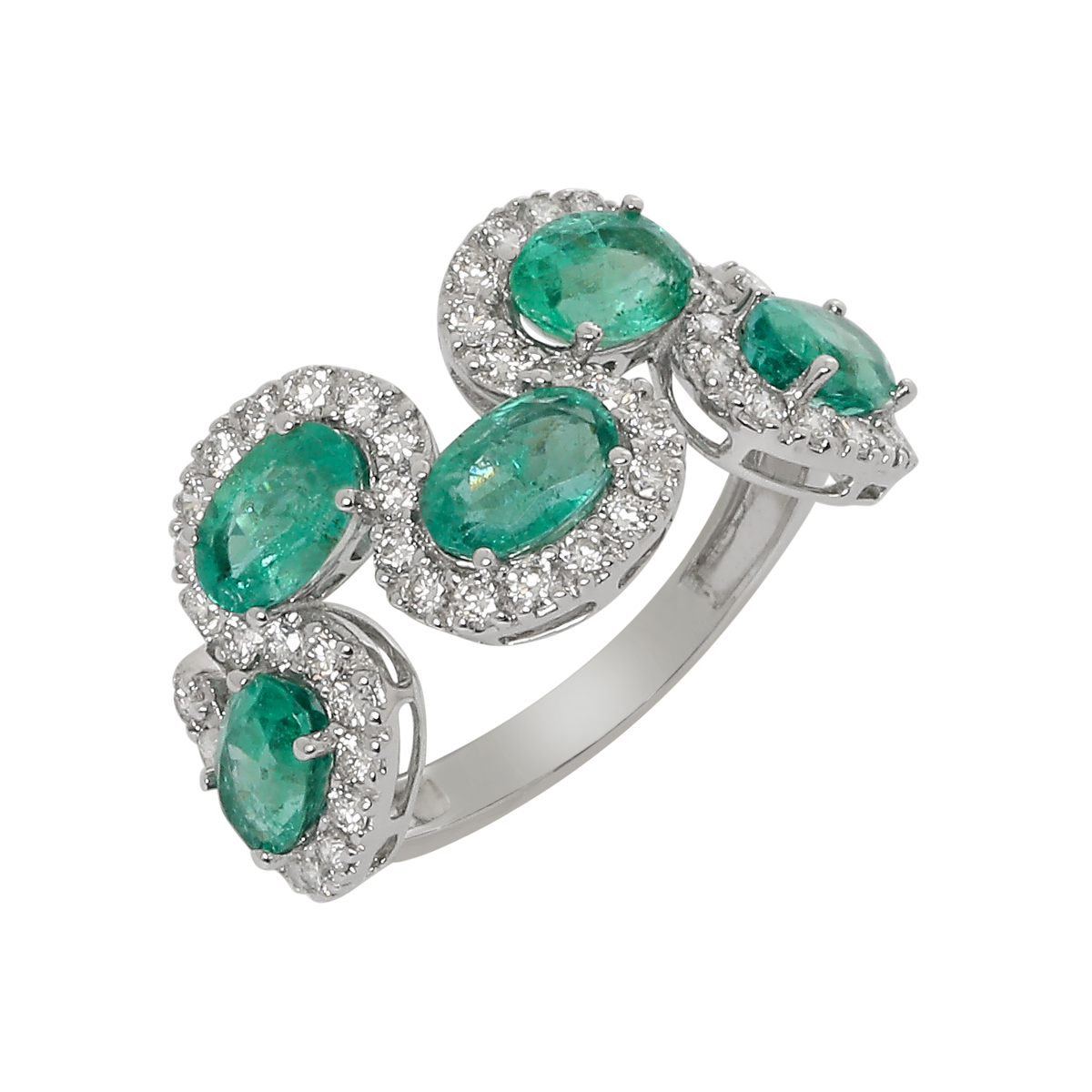 Emerald Bold Oval Stone Rings by Mohar Fine Jewellery