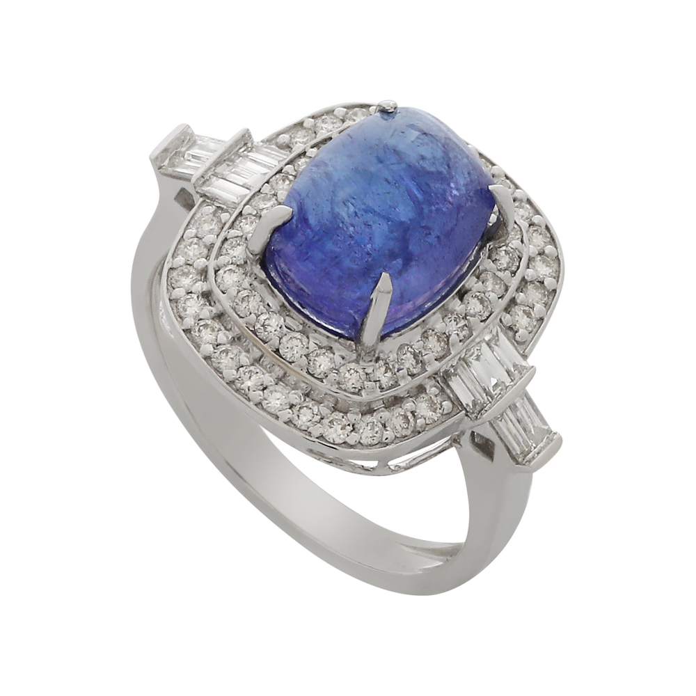 Tanzanite Baguette Diamond Rings by Mohar Fine Jewellery