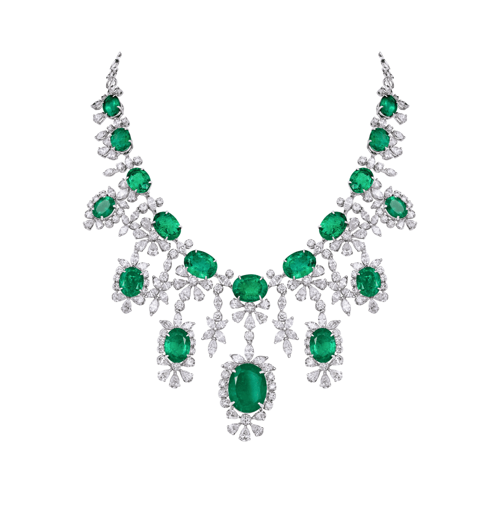 Mohar x Gemfields Emerald & Diamond Blossom Necklace